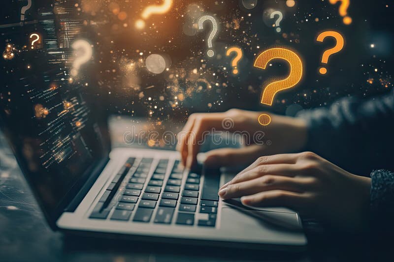 AI-Generated Query stock illustration. Illustration of technology ...