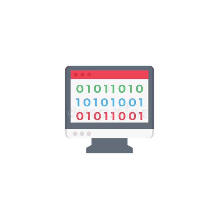 Coding Vector Flat Colour Icon Stock Vector - Illustration of line ...