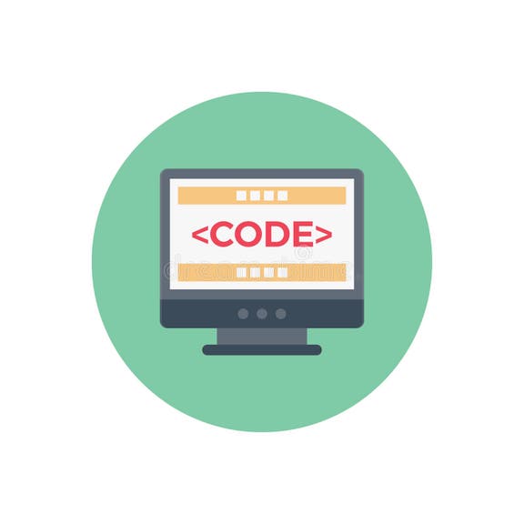 Coding Vector Flat Colour Icon Stock Vector - Illustration of coding ...