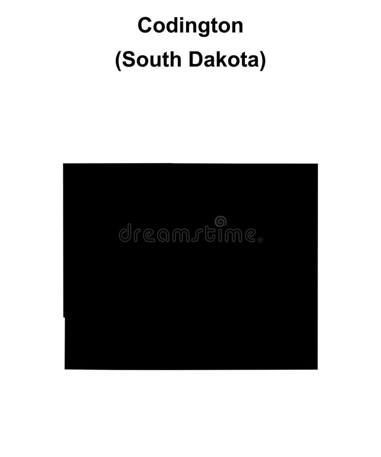 Codington outline map stock vector. Illustration of codington - 361758366