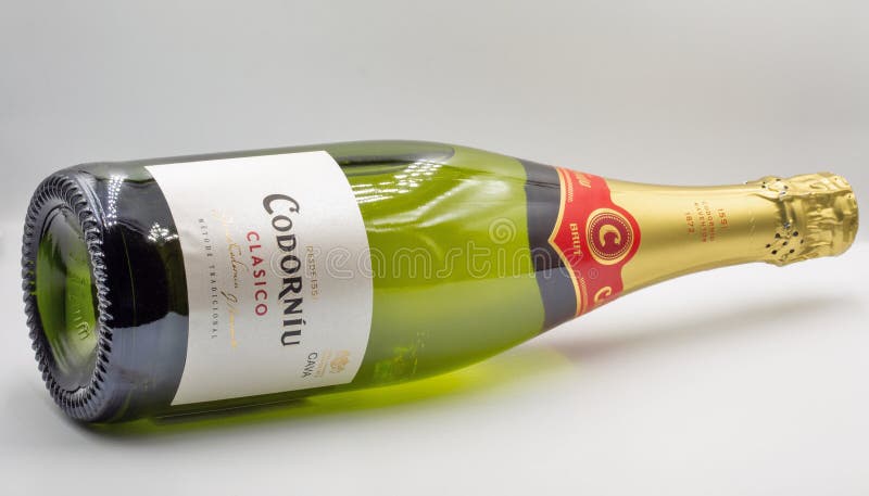 Codorniu Clasico Sparkling Cava Wine Bottle Closeup Editorial ... Codorniu Clasico Sparkling Cava Wine Bottle Closeup Editorial ...