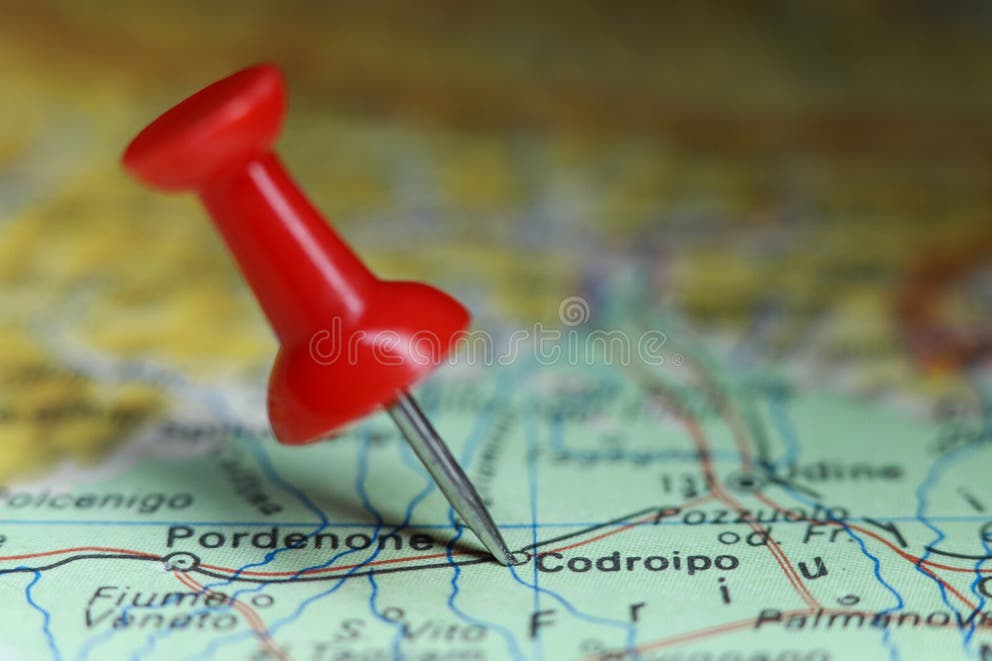 Codroipo, Italy pin on map stock photo. Image of east - 367776914