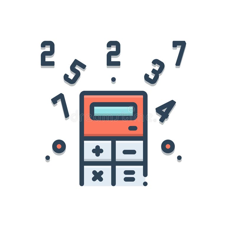 Color Illustration Icon for Coefficient, Quotient and Multiplier Stock ...