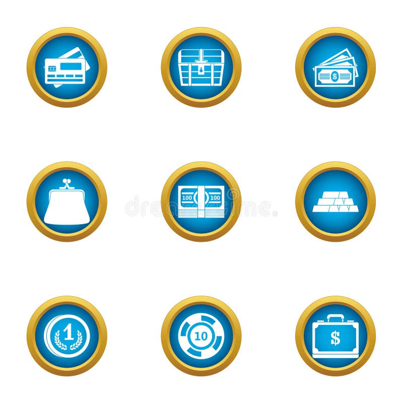 Coefficient Icons Set, Flat Style Stock Vector - Illustration of ...