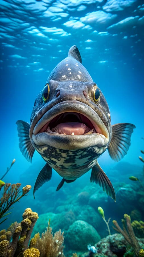 Coelacanth Fish Laughs Ocean Stock Illustration - Illustration of ...