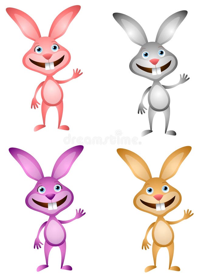 Coelhos De Coelho Dos Desenhos Animados Ilustração Stock - Ilustração ...