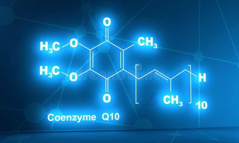 Coenzyme Q10 or ubiquinone stock vector. Illustration of biochemistry ...