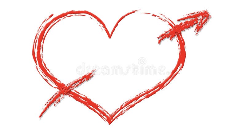 Coeur avec la flèche illustration stock. Illustration du beauté - 63143