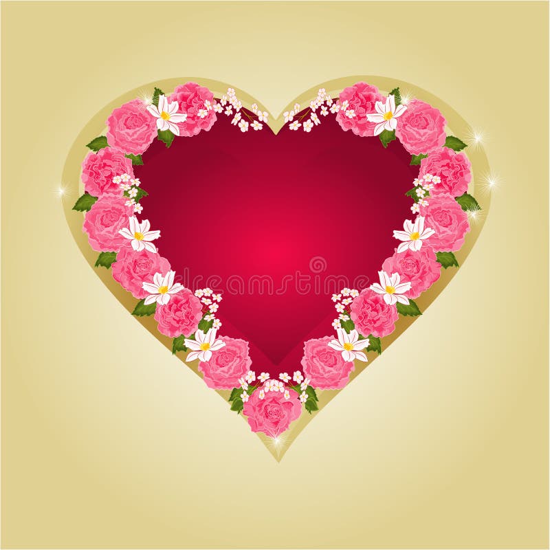 Bouquet De Coeur Des Roses Roses Illustration De Vecteur Illustration ...