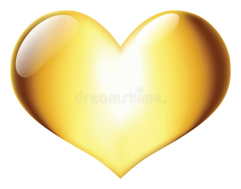 Coeur d'or illustration de vecteur. Illustration du fête - 47307017