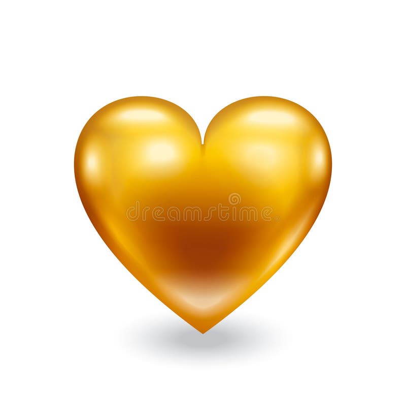 Coeur d'or illustration de vecteur. Illustration of illustration - 58056440