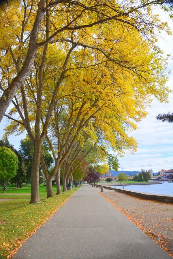 Coeur D Alene Centennial Trail at Fall Stock Image - Image of nautical ...