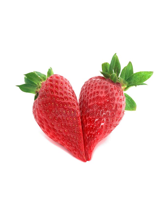 Formez Les Fraises En Forme De Coeur Au Blanc Photo stock - Image du ...