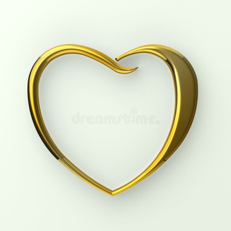 Coeur 3D d'or de luxe illustration stock. Illustration du fond - 54147734