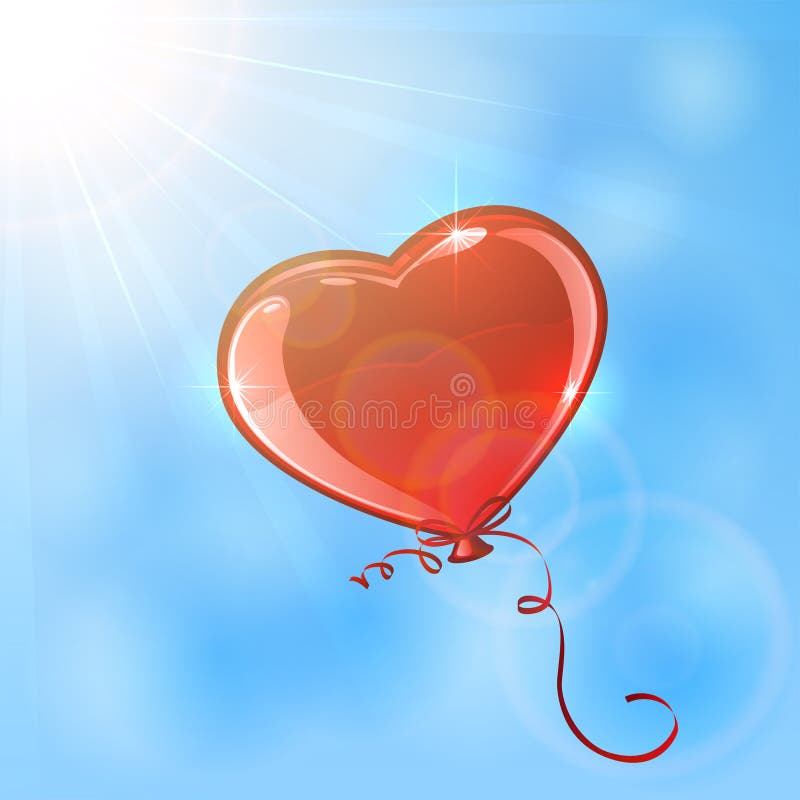Coeur dans le ciel illustration de vecteur. Illustration du image ...