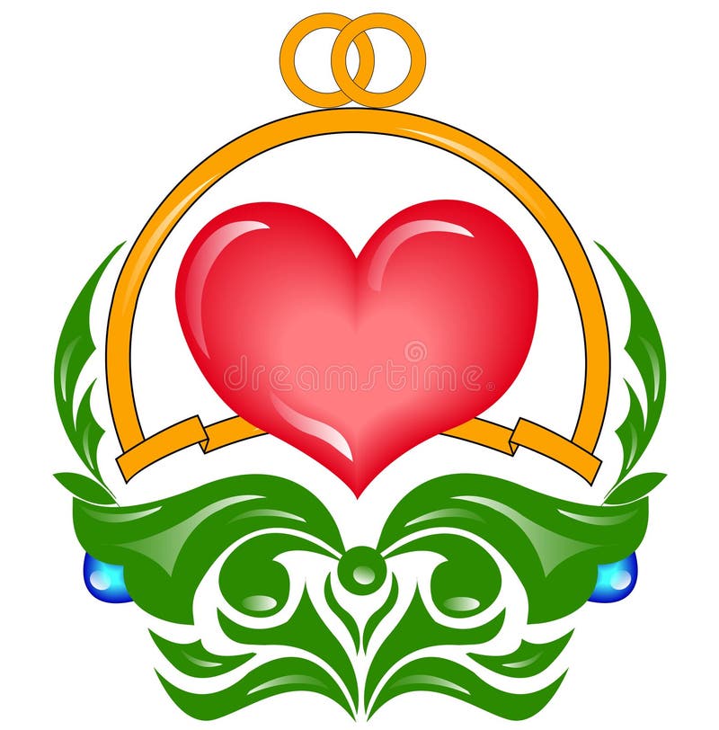 Coeur de mariage illustration de vecteur. Illustration of trame - 13316397