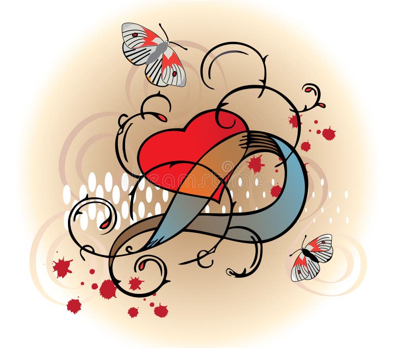 Coeur de source illustration de vecteur. Illustration of papillon - 4685378