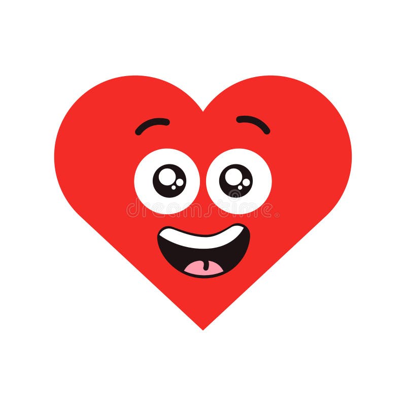 Coeur de sourire rouge illustration de vecteur. Illustration of ...
