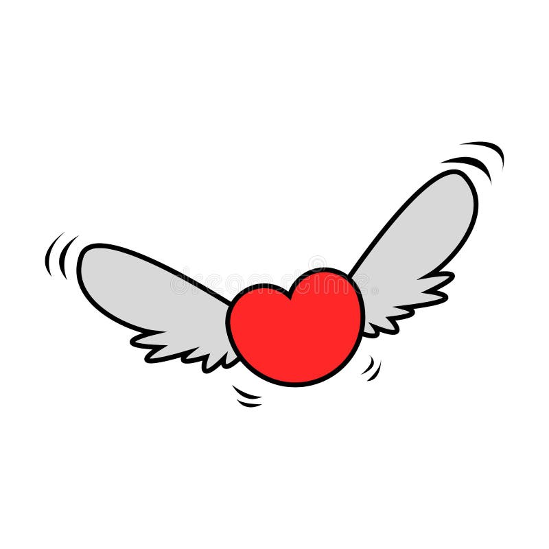 Coeur de vol illustration stock. Illustration of facile - 78259666