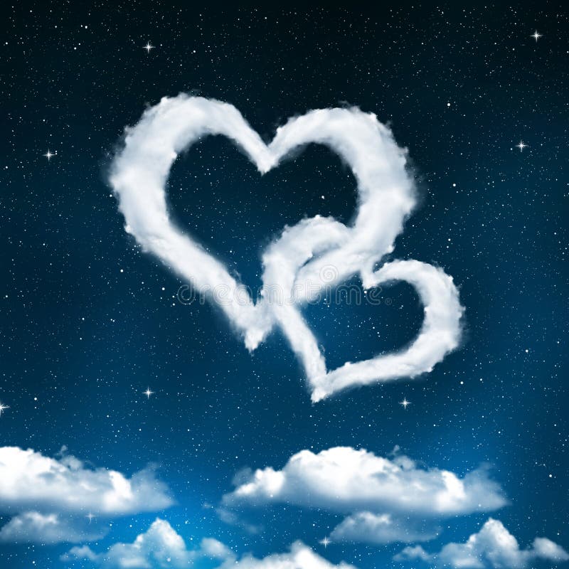 Coeur Des Nuages Sur Le Ciel Nocturne Image Stock Image Du