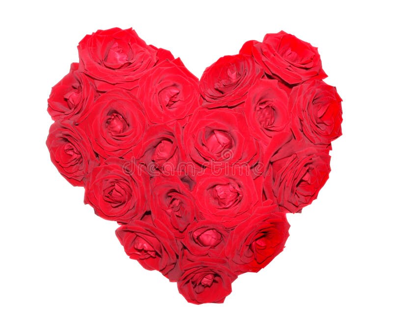 Coeur Des Roses Rouges D'isolement Photo stock - Image du rose, rouge ...