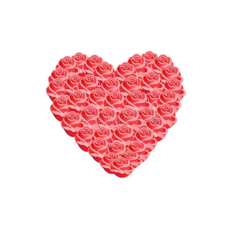 Coeur des roses rouges illustration de vecteur. Illustration du ...