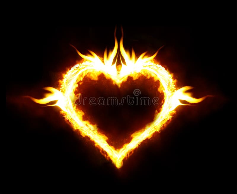 Coeur du feu illustration stock. Illustration du rouge - 49628283