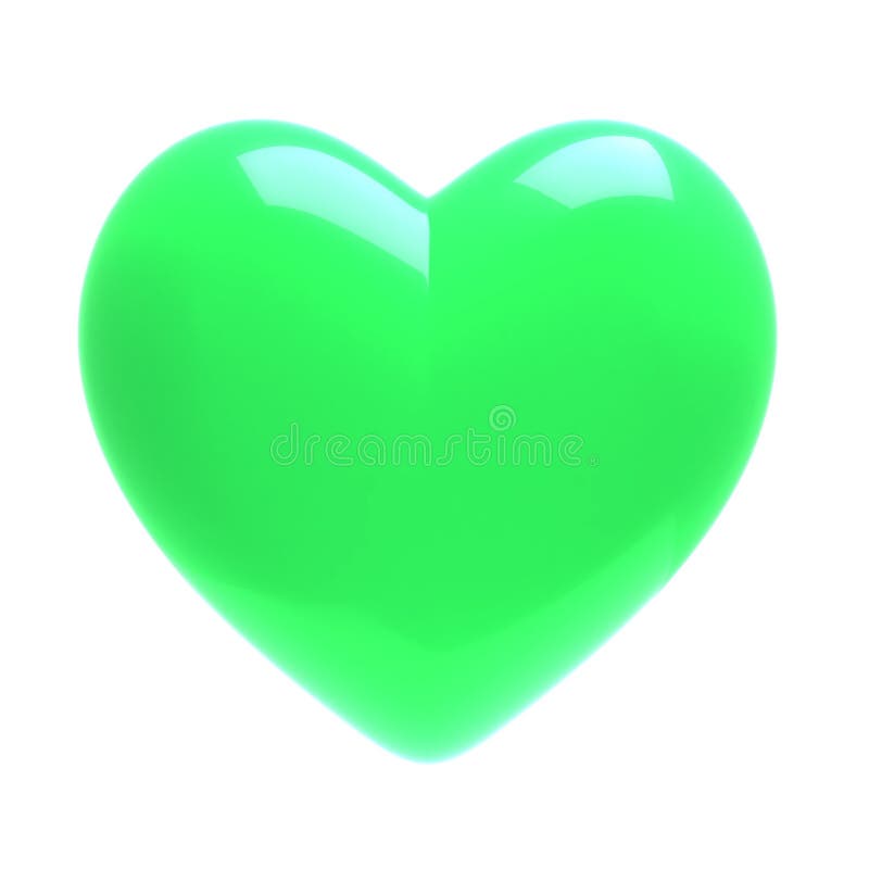 Coeur du vert 3d illustration stock. Illustration du sensations - 39817237