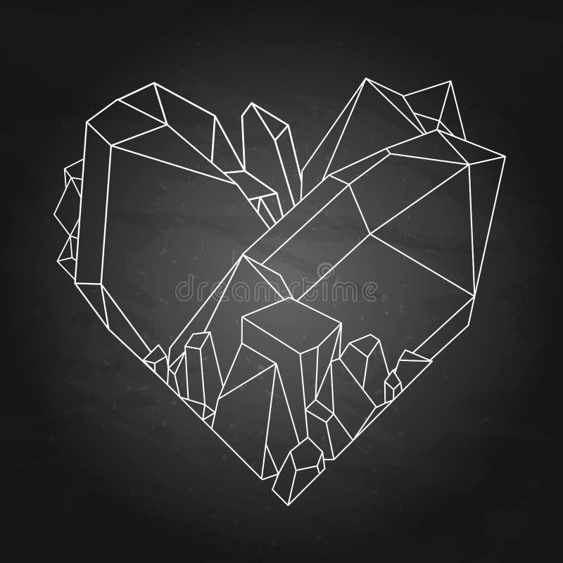 Coeur en cristal graphique illustration de vecteur. Illustration du ...