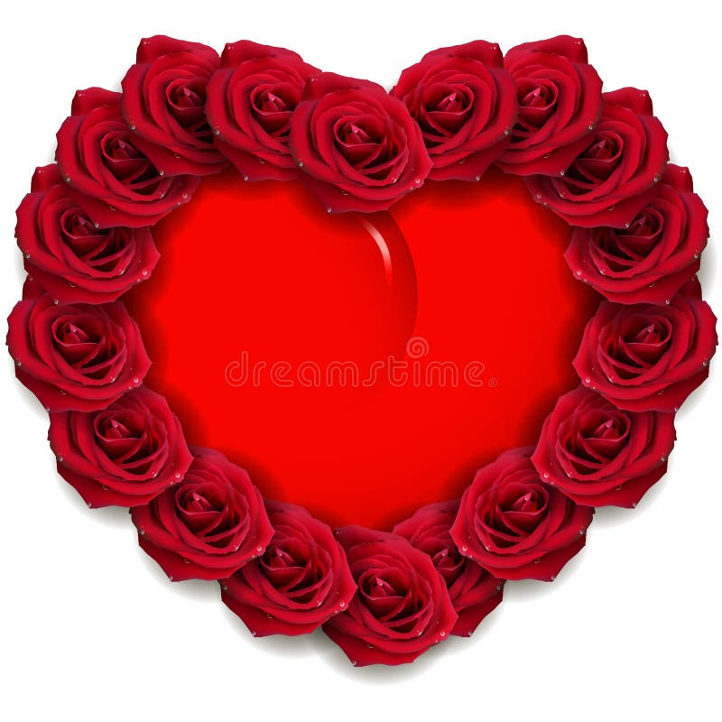 Coeur et roses illustration de vecteur. Illustration du filigrane ...