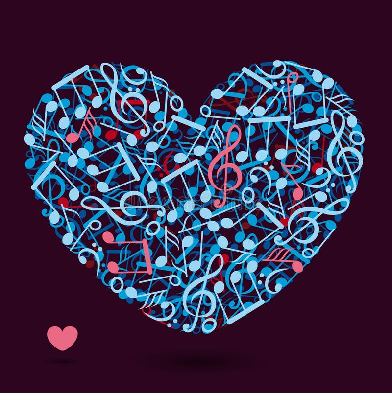 Illustration De Coeur Avec Des Notes De Musique Musique De Coeur ...