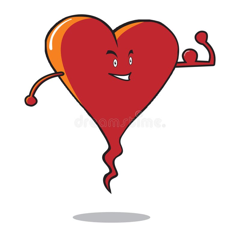 Coeur Fort Avec Les Bras Et La Ligne Symbole Plat Unique De Muscle D ...