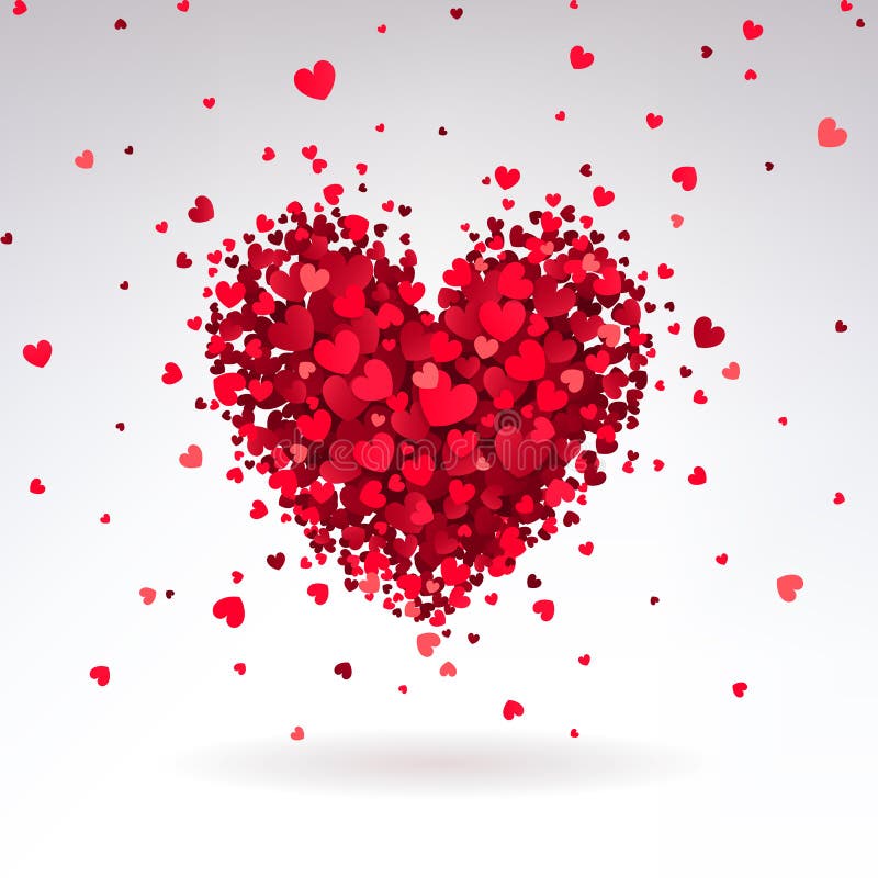 Coeur Romantique Des Coeurs Rouges Illustration de Vecteur ...
