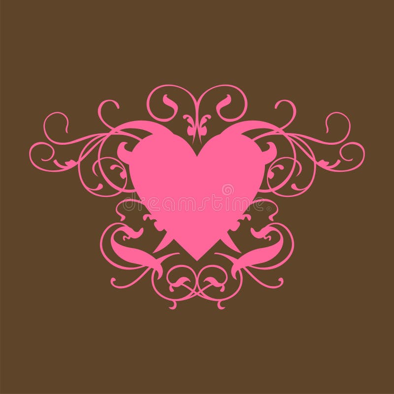 Coeur rose illustration de vecteur. Illustration du illustration - 5449259