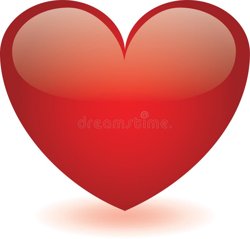 Grand Coeur Rouge De Vecteur Sur Le Fond Transparent Illustration de ...