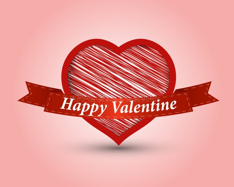 Coeur rouge avec la bande illustration stock. Illustration du cadeau ...