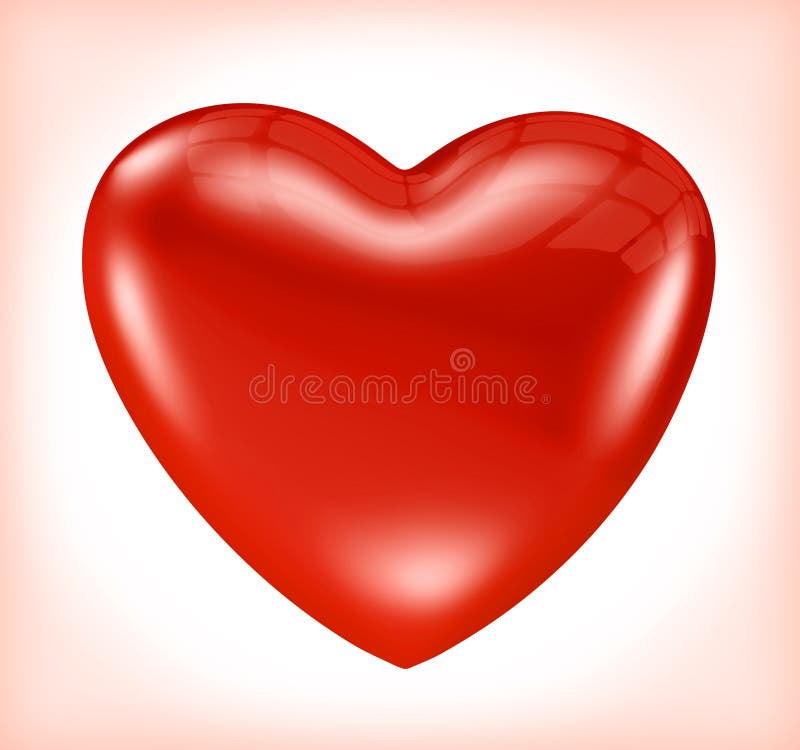 Coeur rouge brillant illustration stock. Illustration du amour - 29101436