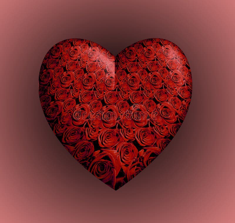 Coeur rouge de roses illustration stock. Illustration du frais - 78646826