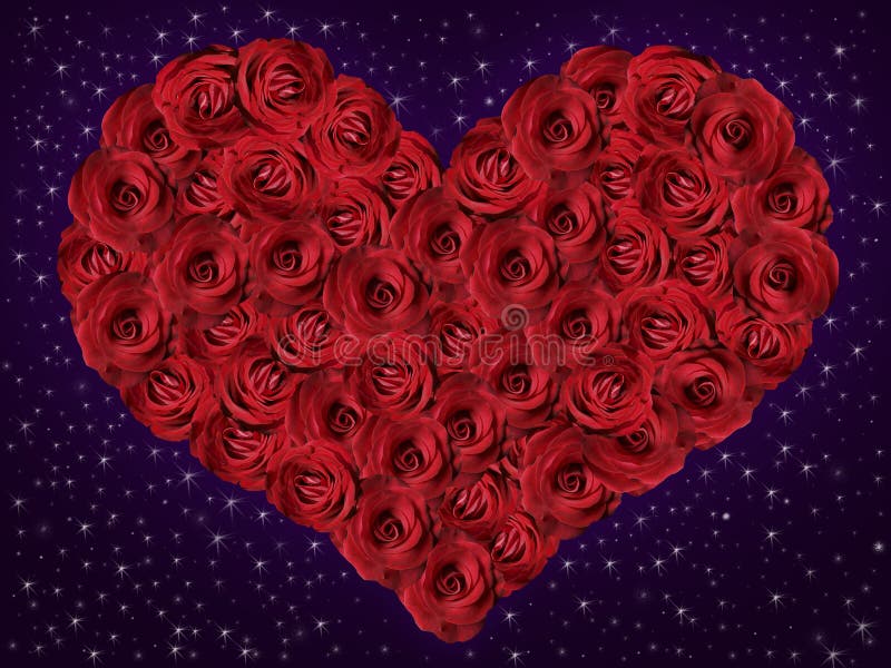 Bouquet Des Roses Rouges Et Blanches Sous Forme De Coeur, D'isolement ...