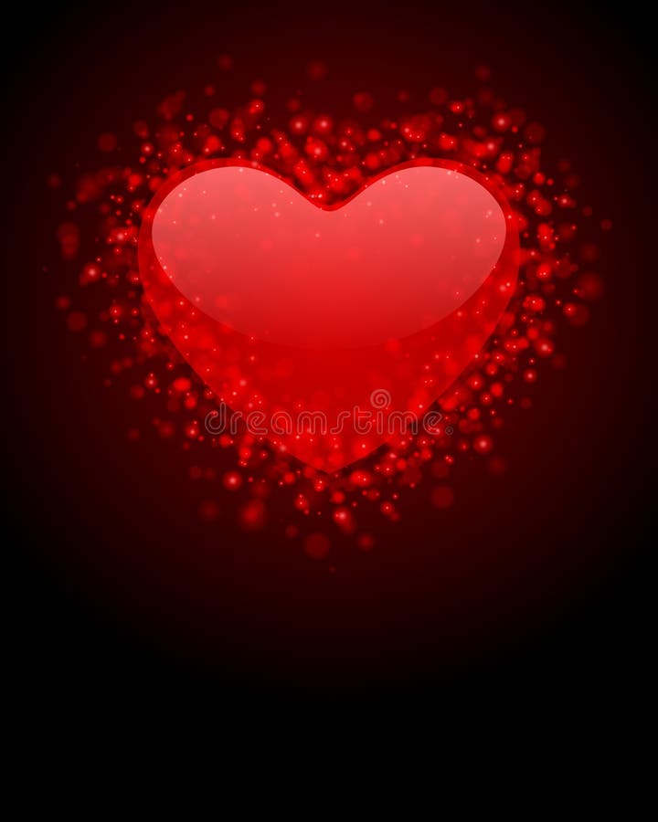 Coeur rouge transparent illustration de vecteur. Illustration du fond ...