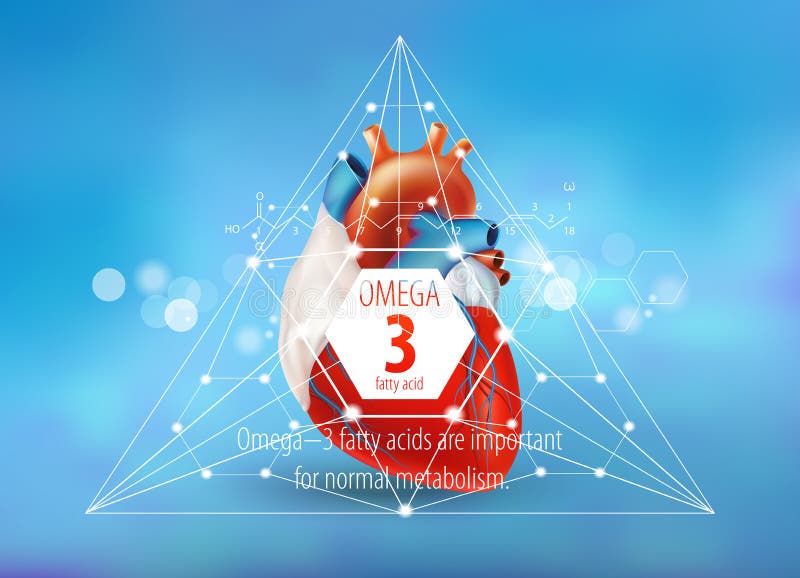 Coeur sain Omega 3 illustration de vecteur. Illustration du filet ...