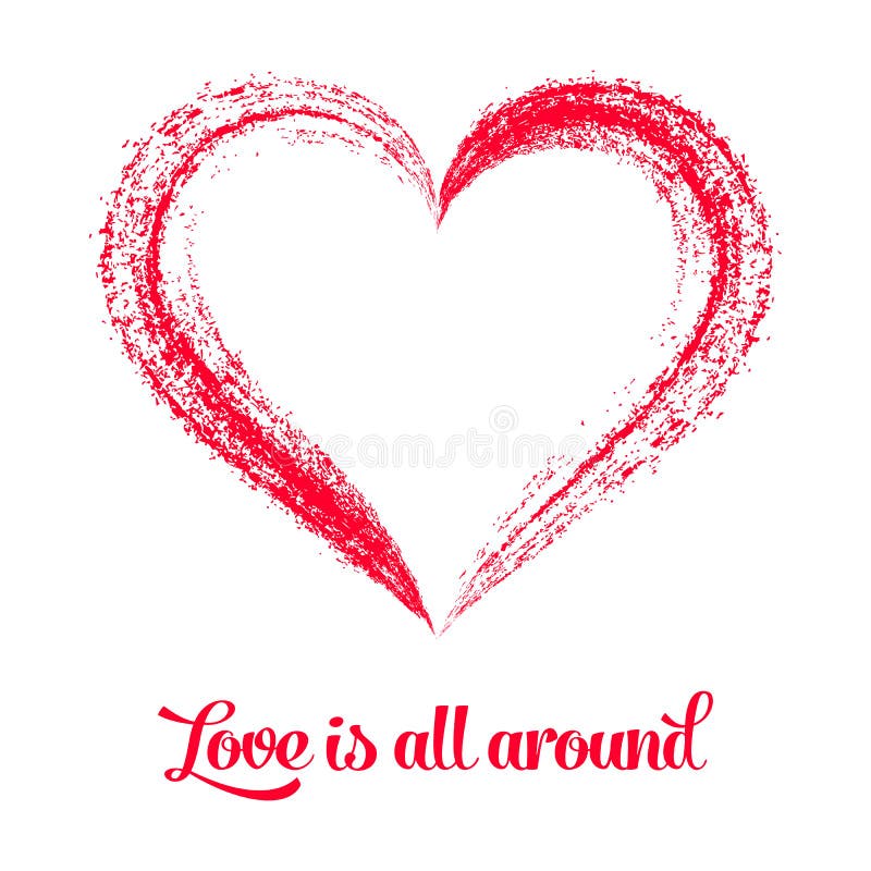 Coeur Stylisé Rouge Sur Le Blanc Illustration de Vecteur - Illustration ...