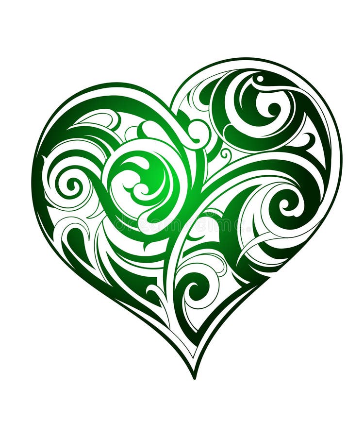 Coeur vert illustration de vecteur. Illustration of illustration - 13454658