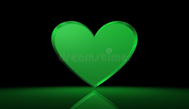 Coeur Vert, Illustration 3D Illustration Stock - Illustration du ...