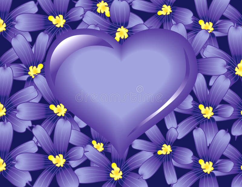 Coeur Violet Sur Des Fleurs Illustration de Vecteur - Illustration of ...