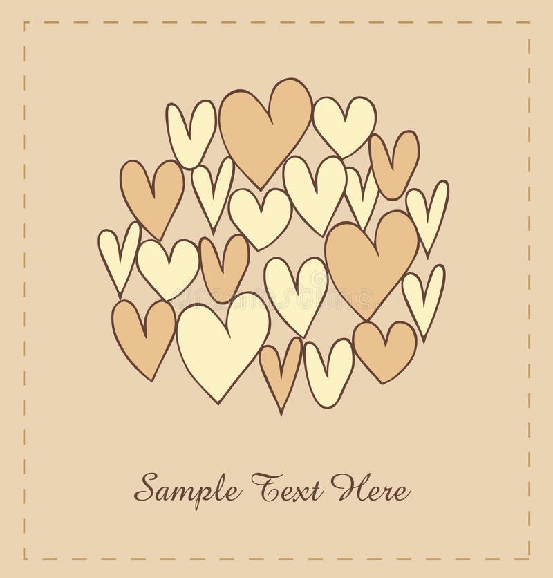 Coeurs beiges en cercle illustration de vecteur. Illustration du carte ...