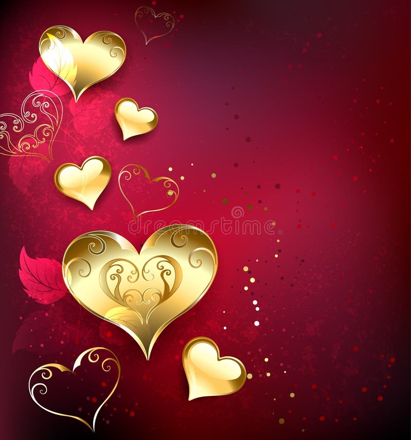 Coeurs d'or sans couture illustration de vecteur. Illustration du ...