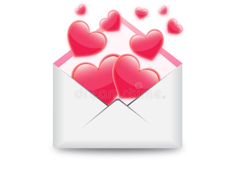 Coeurs Dans L'illustration D'email Illustration de Vecteur ...