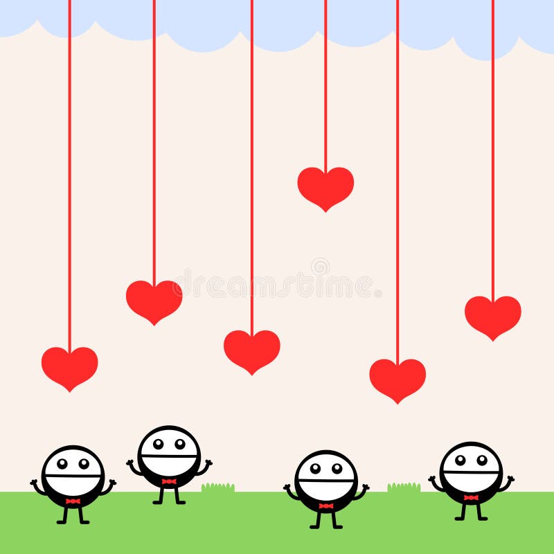 Coeurs humoristiques illustration stock. Illustration du roman - 41109599