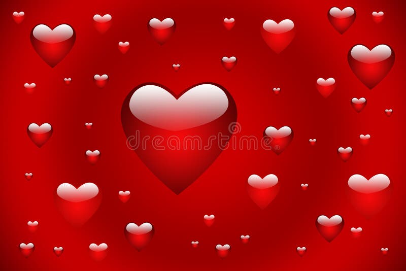 Coeurs rouges illustration stock. Illustration du valentin - 4414266